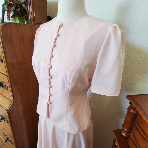 Vintage | Dresses | Vintage Maggie London Pink 2 Piece Dress Set | Poshmark